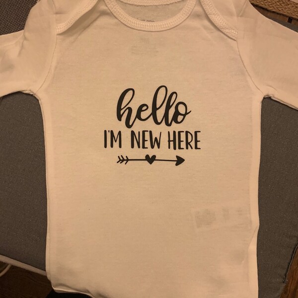 Hello I'm New Here SVG, Baby SVG, Newborn SVG, Png, Eps, Dxf, Cricut ...