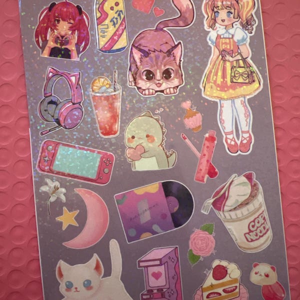 Cute Anime ,sticker Sheet, Junk Journal Crafts, Everday Planner, Card ...