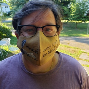 Literary Face Mask Shakespeare Floral 100% Premium Cotton With Filter ...