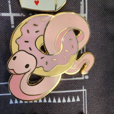 Danger Donut Pink Snake Hard Enamel Pin - Etsy