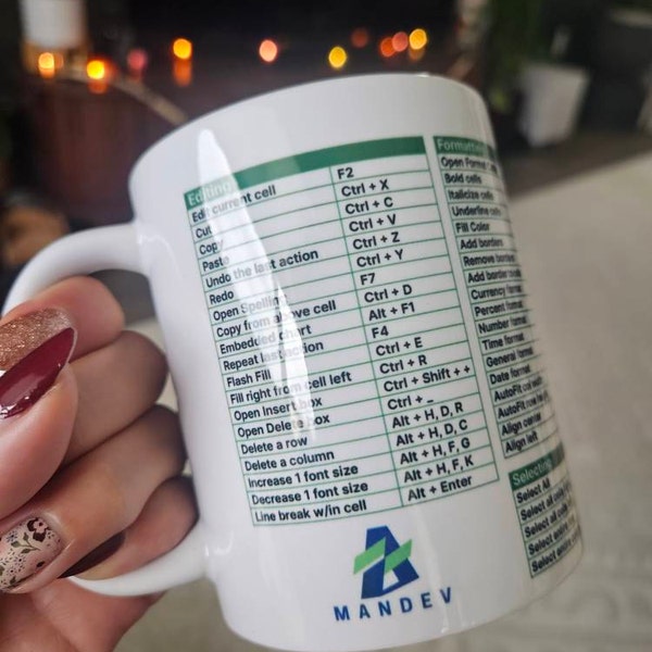 Excel Shortcuts Sticker, Keyboard Shortcuts, Spreadsheet Productivity ...