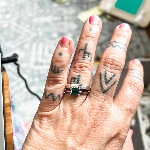 Initials Signet Ring, Gothic Letter, Custom Silver Ring, Personalized ...