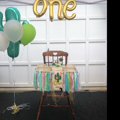 CACTUS BIRTHDAY Banner, Cactus High Chair, Gold Cactus Banner, Cactus ...