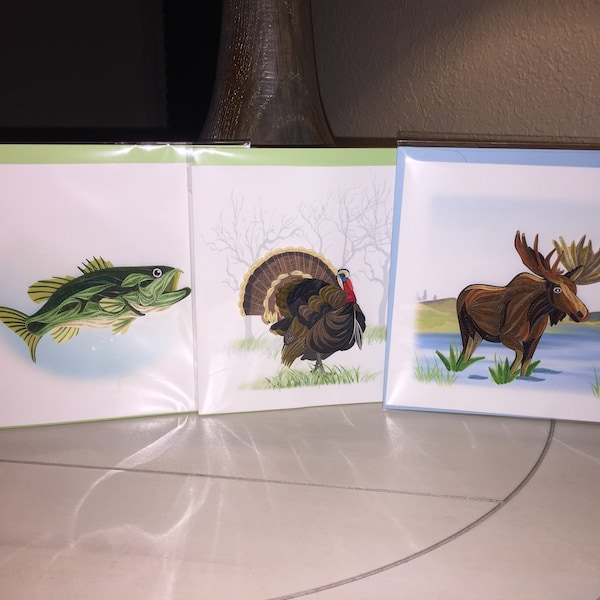 Bass Fish Card, Quilling Greeting Card, Handmade Greeting Card ...