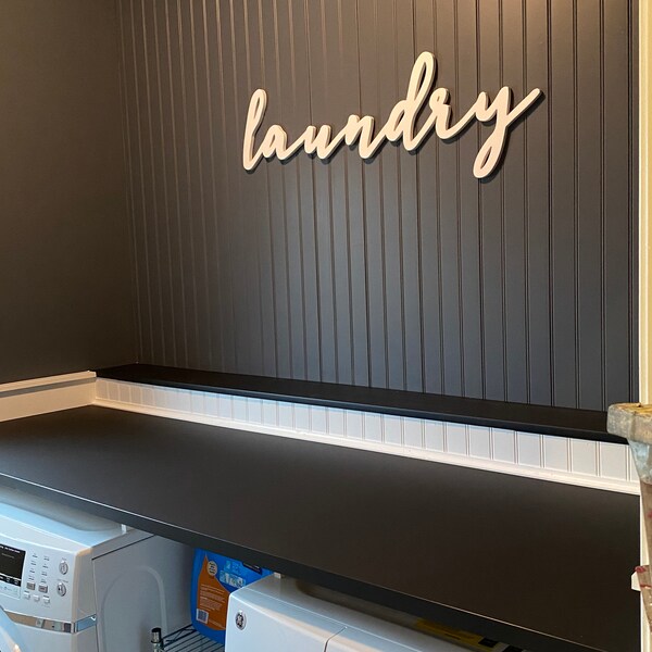 Laundry Word Cutout | Wooden Letters | Laundry Sign - Etsy