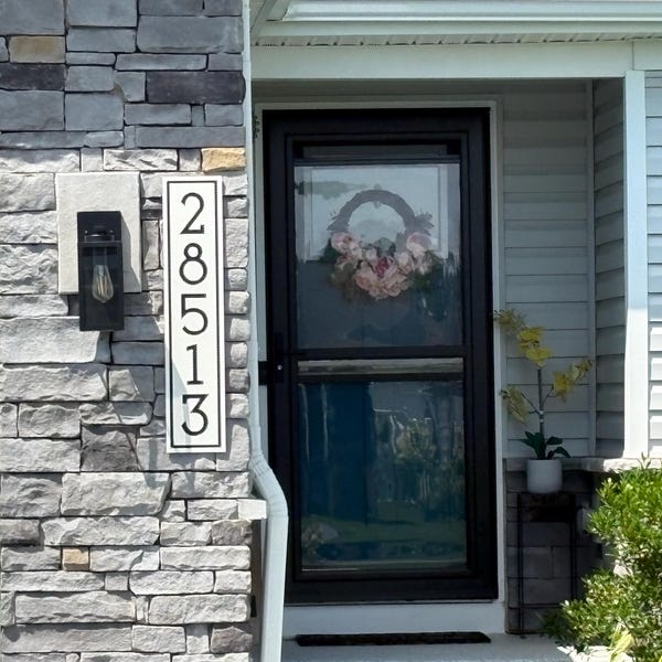 House Number Sign With Border: Vertical Outdoor Plaque - Etsy
