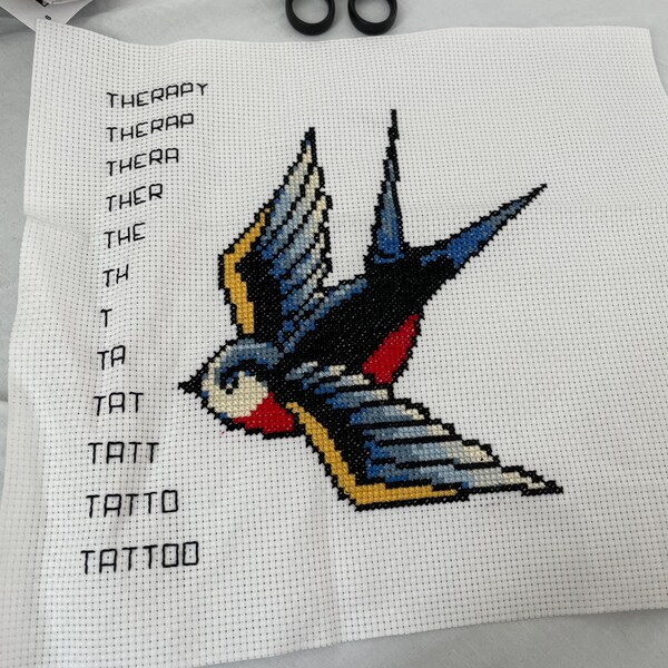 Rockabilly Bird Cross Stitch Pattern Digital PDF Download Swallow ...