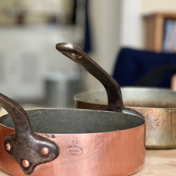 Antique French Daubiere Roasting Copper Cookware Lid Pan Pot - Etsy