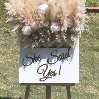 White Easel . Wedding Sign Solid Wood Floor Stand . Display Lightweight ...