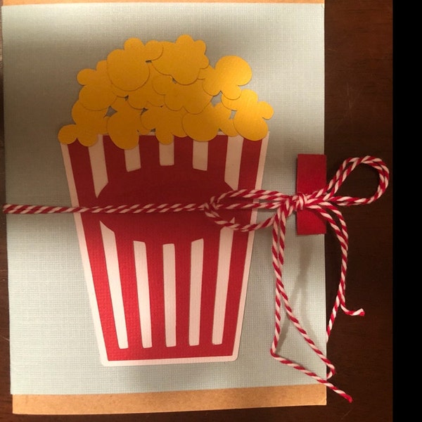 Handmade Popcorn Movie Theater Ticket Gift Card Holder | Gift Card ...