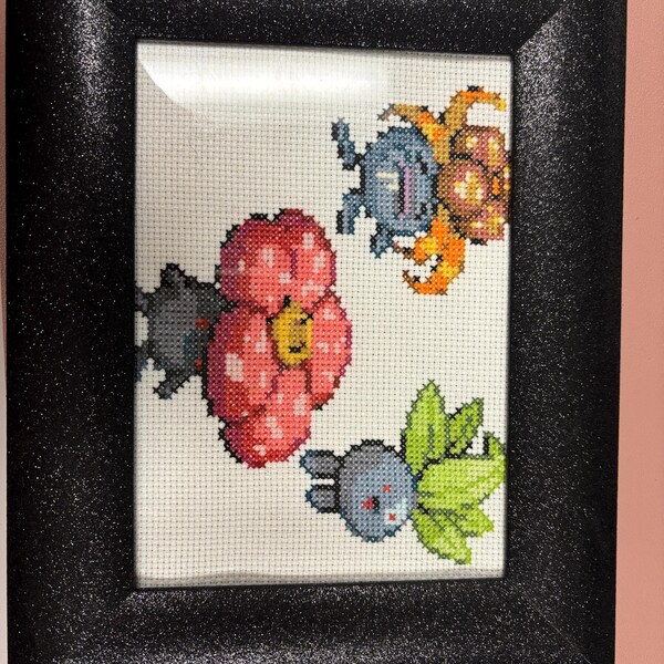 Oddish Evolution Cross Stitch Pattern, Poke Embroidery Pattern, Pokemon ...
