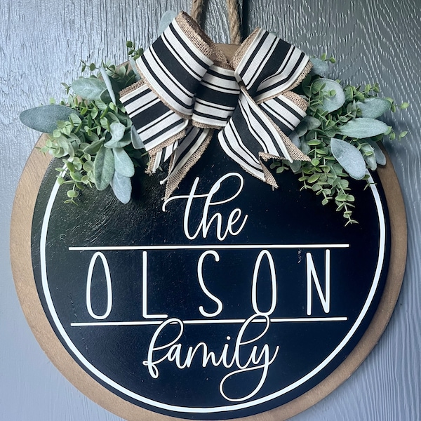 Front Door Decor | Front Door Wreath | Last Name/family | Front Door ...