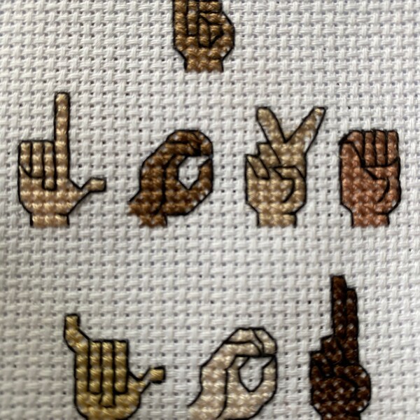I Love You - ASL Sign Language - Cross Stitch Pattern - Etsy