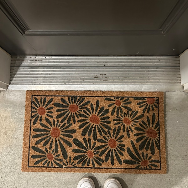 Unique Boho Chic Doormat With Floral Design, Welcome Mat for Front ...