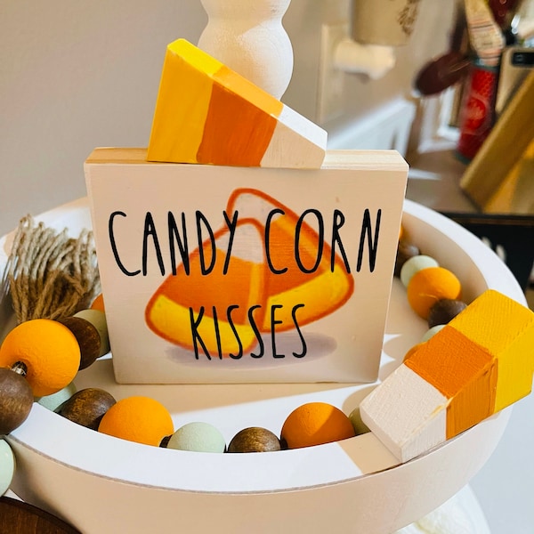 MINI CANDY CORN | Chunky Wood | Fall Decor | Rustic | Primitive ...