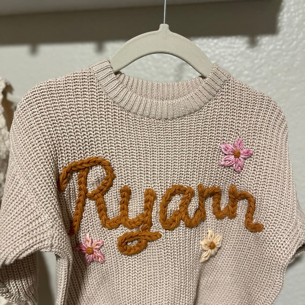 Custom Knitted Baby Name Sweater, Personalized Baby Sweater With Name ...