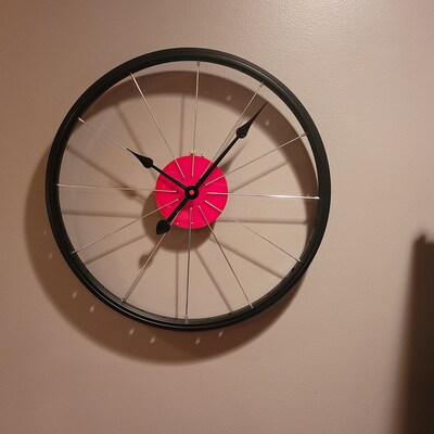 Max Wall Clock Made of Rims and Bicycle Spokes, Bamboo Wood, Reloj - Etsy