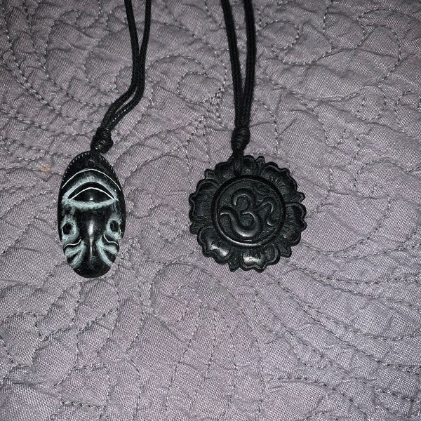 Face Pendant | Double Sided Face Necklace | Hand Carved Stone Spritu ...