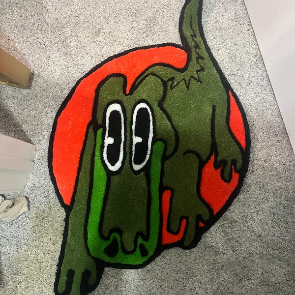 Drippy King Gizzard Gator - Hand Tufted Rug - Made to Order - 3 Feet - Etsy