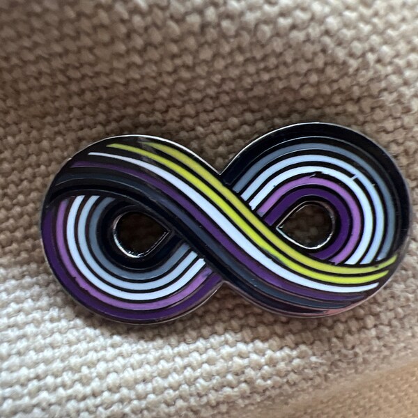 Infinitely Non-binary Pin (variations) — Subtle Enby Pride Accessory ...