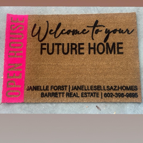 Welcome Mat Future Home Doormat Real Estate Closing Gift Open House ...