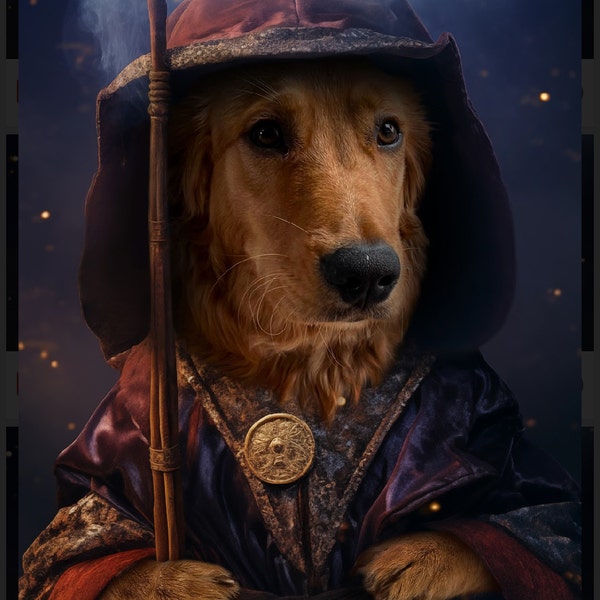 Custom Witch Pet Portrait From Photo Perfect Gothic Gift Dark Pet Gift ...