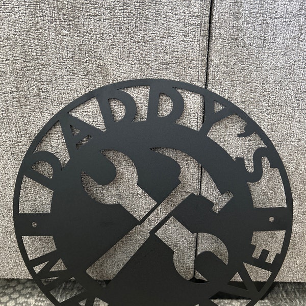 Personalized Fathers Day Sign for Dad, Papas Work Shop Metal Sign ...