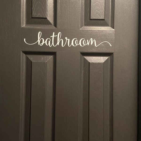 Washroom Decal, Wash Room Vinyl Sticker Label, Bathroom Door Sticker ...