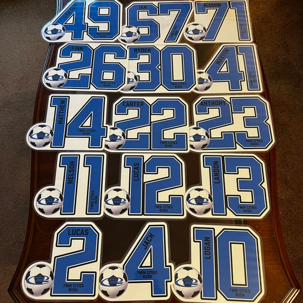 PRINTED Soccer Tournament Hotel Door Sign - Large Jersey Number ...