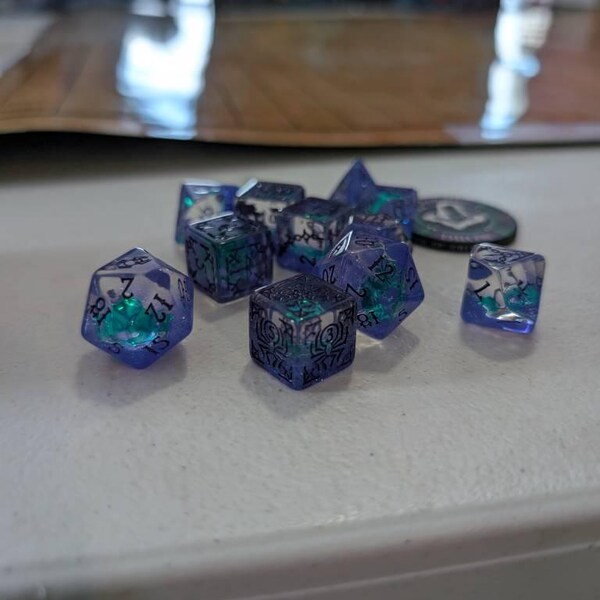 Lolth's Drow Exclusive 11 Dice Set | Underdark Chains & Spiders Dark ...