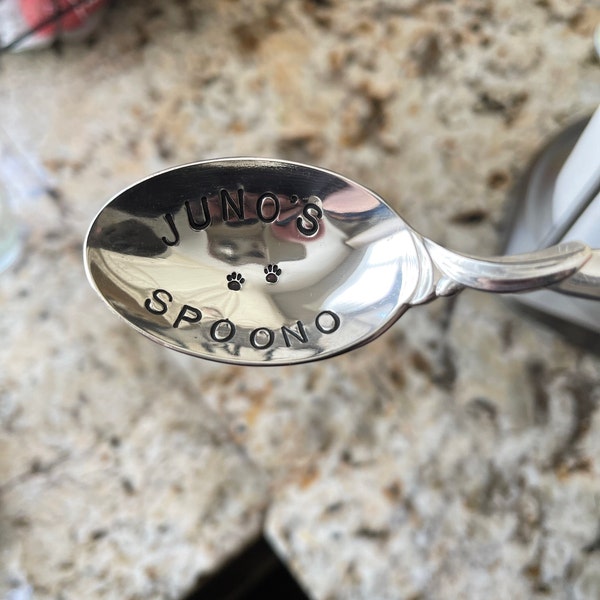 Personalized Dog Spoon. BONE APPÉTIT Hand Stamped Vintage Spoon. Choose ...