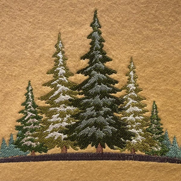 Evergreen Fir Trees Embroidery Design Onni. Machine Embroidery Pattern ...