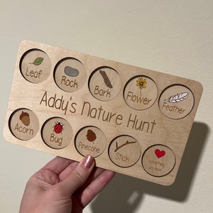 Nature Hunt Board Montessori Scavenger Hunt Personalized Nature ...