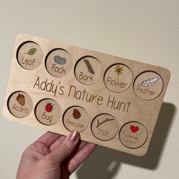 Nature Hunt Board Montessori Scavenger Hunt Personalized Nature ...