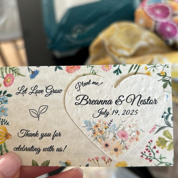 Plantable Wedding Favor Seed Paper Heart Favor Bulk Seed Wedding Favor ...