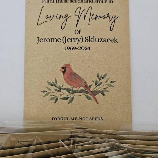 In Loving Memory Forget-me-not Seed Packet, Memorial Favor, Funeral ...