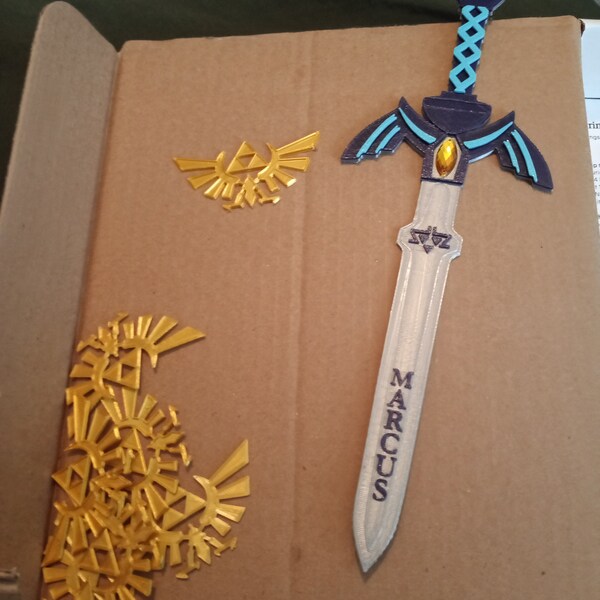 Zelda Master Sword Personalized Cake Topper and Zelda Crest Cupcake (1 ...