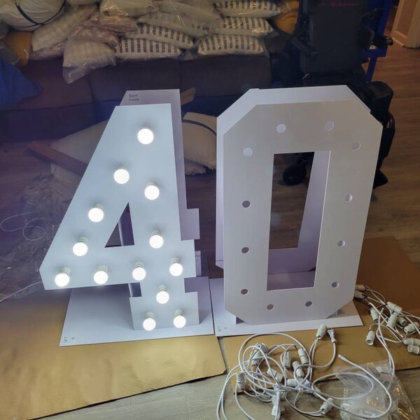 Marquee Number 0-9 Sign,3ft/4ft Large Marquee Number Lights, Giant ...