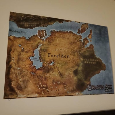 Dragon Age Origins, Fereldan Map, High Quality, A3, A2 or A1 Prints ...