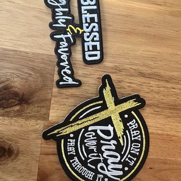 Statement Patch, "blessed & Highly Favored" 1-pc, Size 3", Iron-on ...