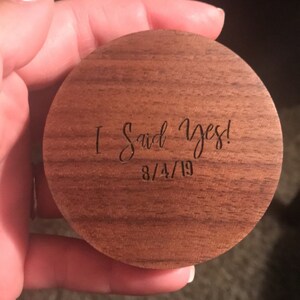 Circle Wood Ring Box Engraved Ring Bearer Box for Wedding - Etsy