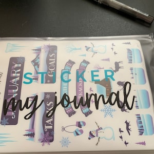 February Bullet Journal Sticker Sheet Basics Valentine Themed Stickers ...