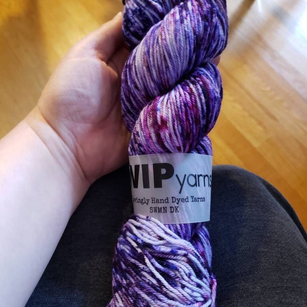 Geode Amethyst Purple Super Speckled Hand Dyed Yarn, Sock Fingering DK ...