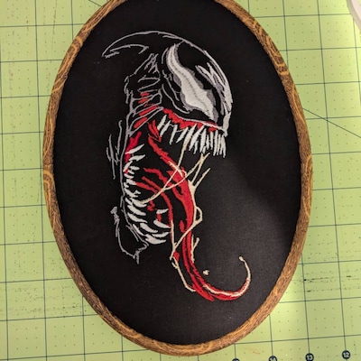 Venom Embroidery File Design Pattern 9 X4 in & 7 X 3.5 - Etsy
