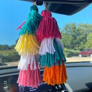 Tassel Car Charm Multicolor Bohemian Car Ornament Car | Etsy