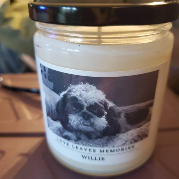 Custom Pet Memorial Candle, Pet Remembrance Gift, Your Pet's Photo, Dog ...