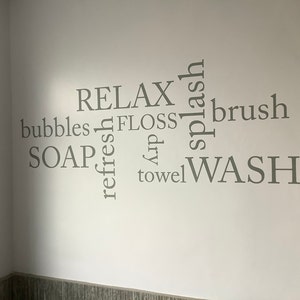Bathroom Wall Decor Words Bathroom Decals Bathroom Wall - Etsy