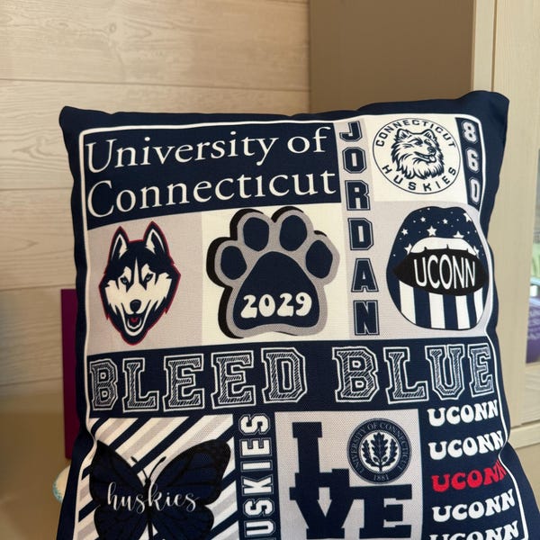 Custom COLLEGE Pillow With Insert | Decorative Throw Pillow | Dorm Room ...