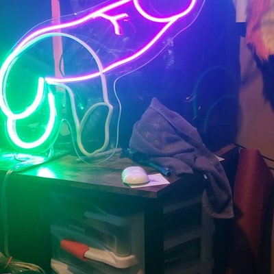 Neon Sign Penis for Sex Shop and Striptease Club. Dick Luminous ...