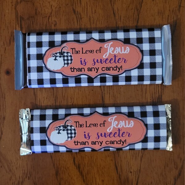 Candy Bar Wrapper, Love of Jesus is Sweeter Than Candy, Christian, Fall ...